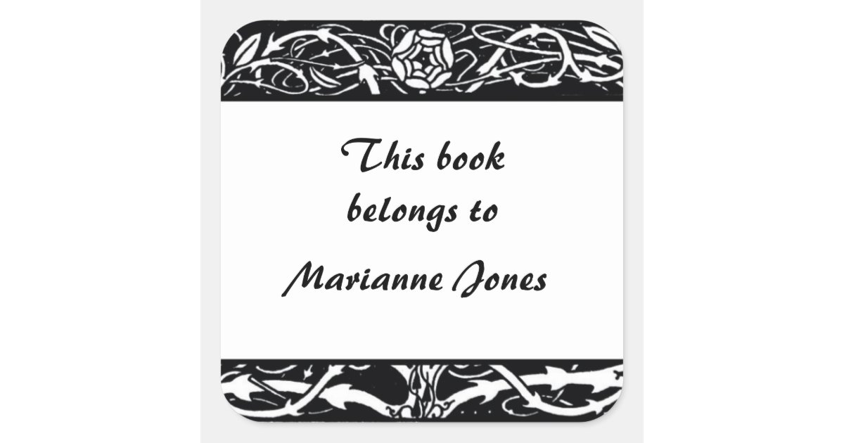 Beardsley Border Elegant Bookplate | Zazzle