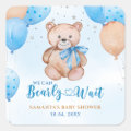 Bearly Wait baby shower Square Sticker | Zazzle