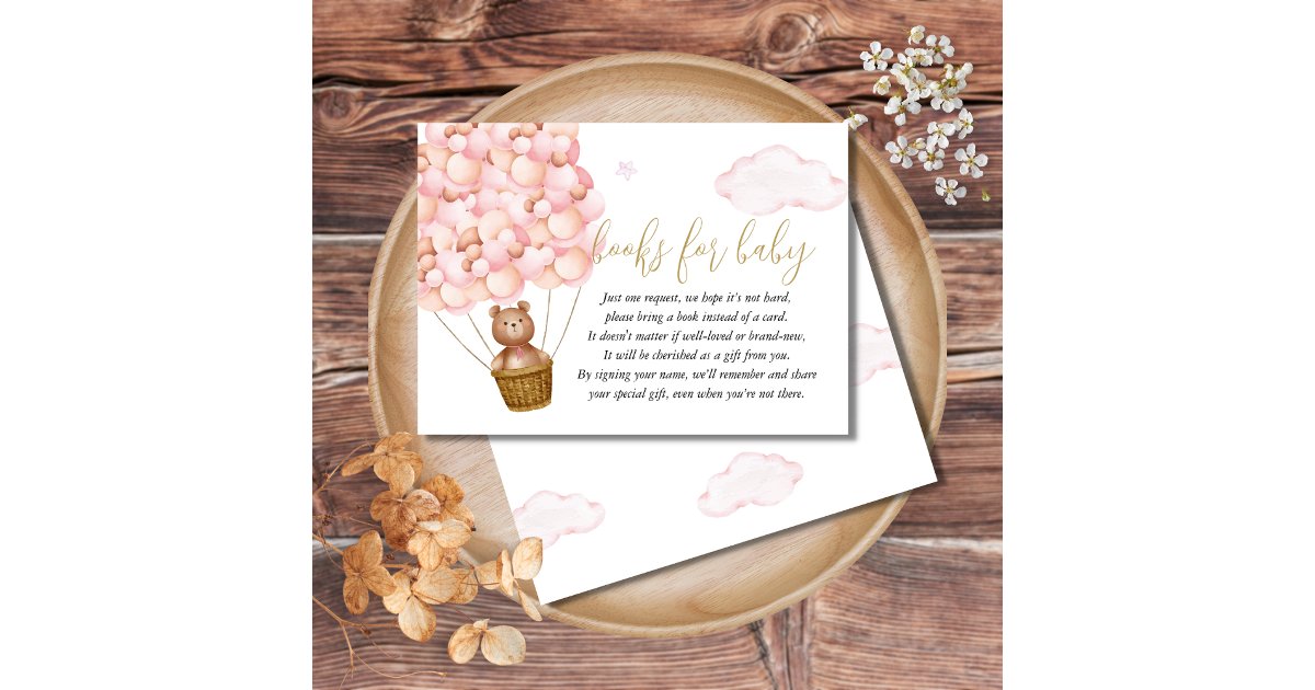 Bearly Wait Books For Baby Request Baby Shower Enclosure Card | Zazzle