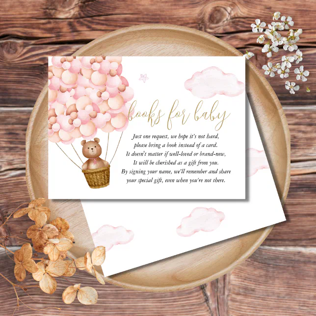 Bearly Wait Books For Baby Request Baby Shower Enclosure Card | Zazzle