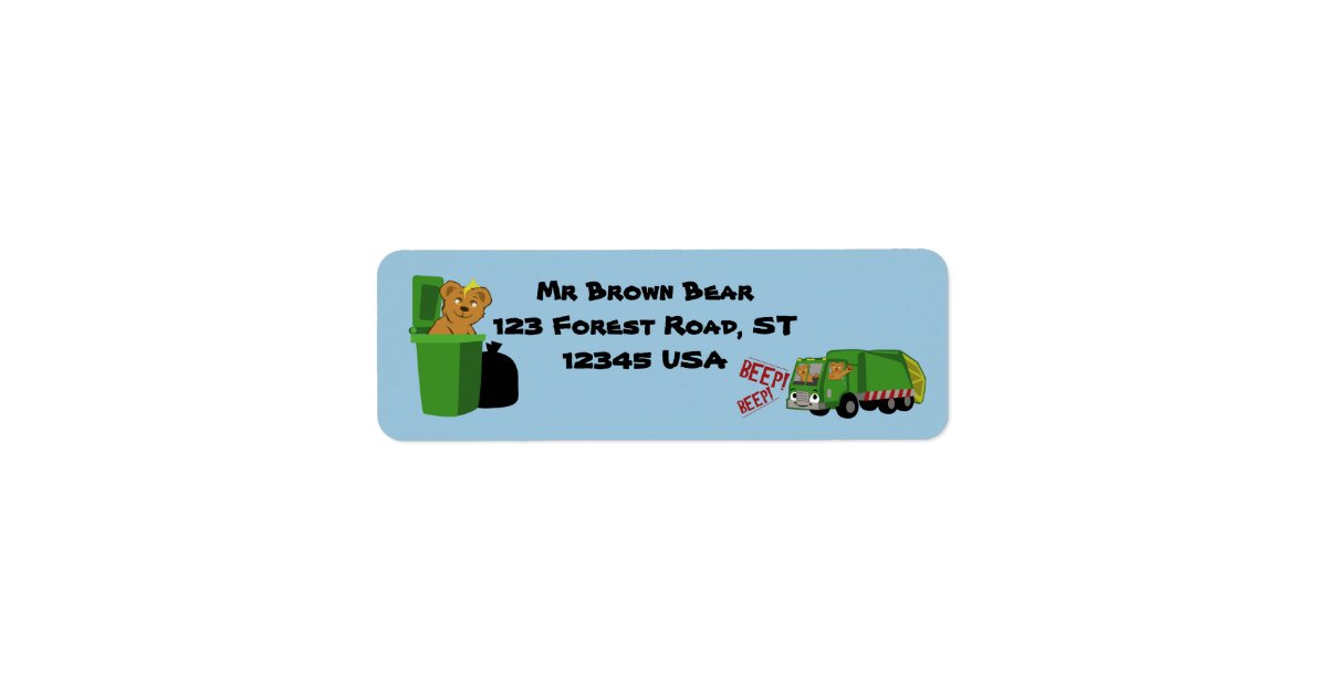 Bears Driving a Trash Truck Label | Zazzle