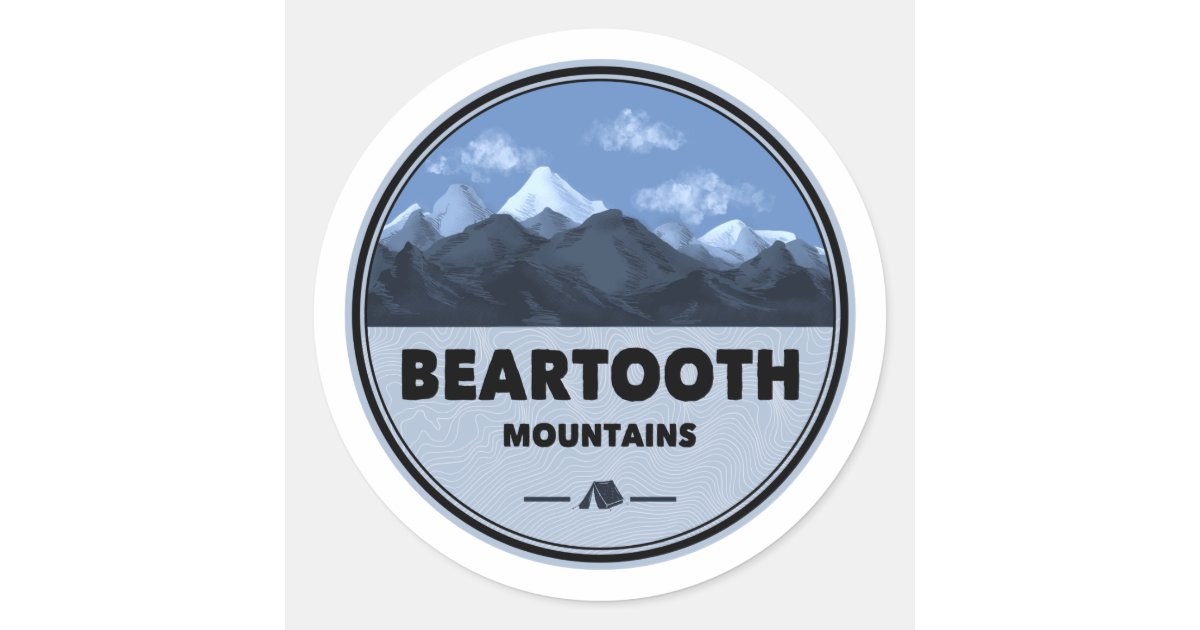 Beartooth Mountains Montana Wyoming Camping Classic Round Sticker | Zazzle