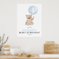 Beary 1st Birthday Blue Bear Welcome Sign Poster | Zazzle