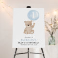 Beary 1st Birthday Party Welcome Sign Foam Board | Zazzle