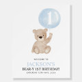 Beary 1st Birthday Party Welcome Sign Foam Board | Zazzle