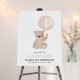 Beary 1st Birthday Pink Welcome Sign Foam Board | Zazzle