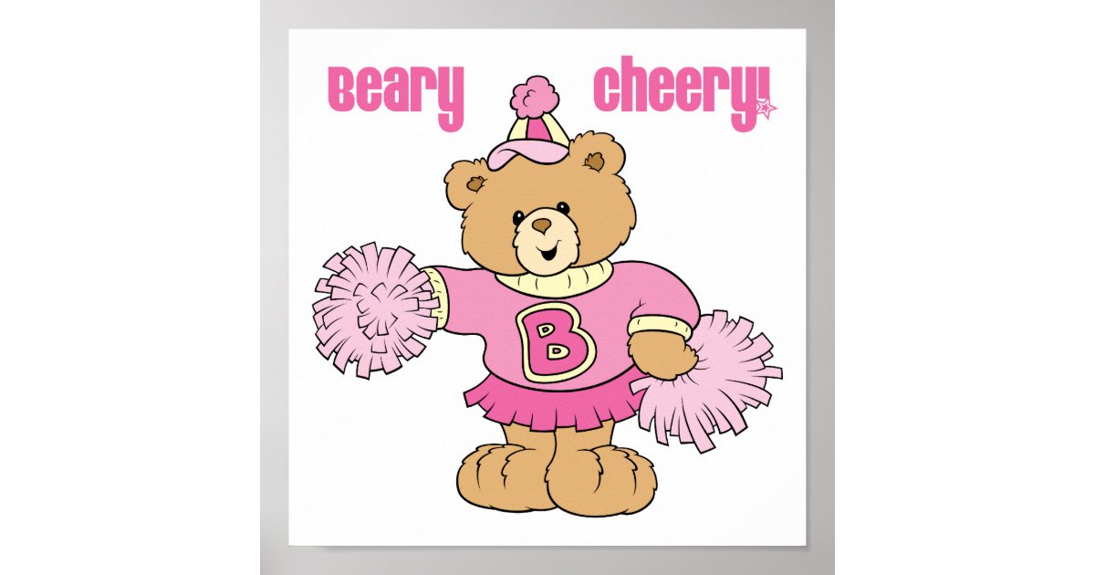 Beary Cheery Cheerleading Bear Poster | Zazzle