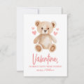 Beary Happy Teddy Bear Kids Valentines Day Note Card | Zazzle