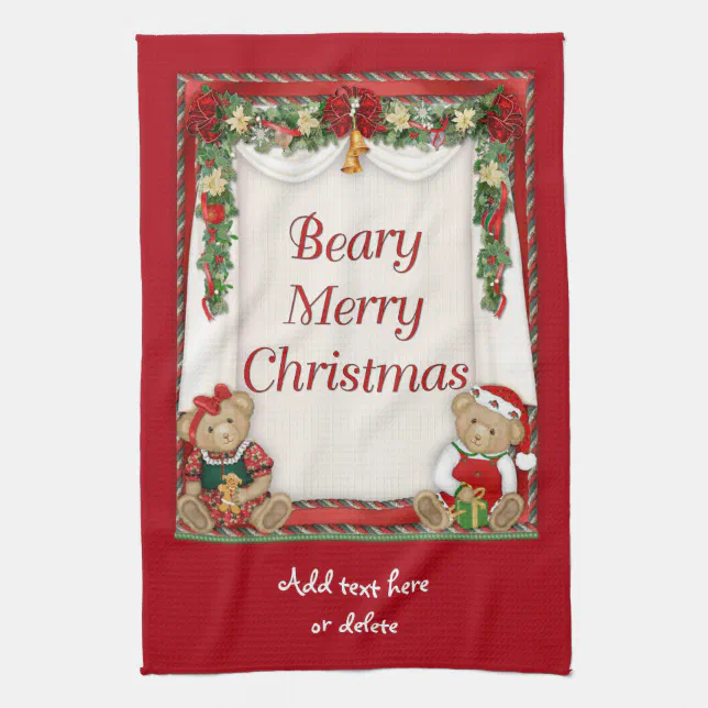 Beary Merry Christmas Kitchen Towel | Zazzle