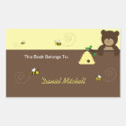 Honey Bear and Bee Square Favor Stickers (6 Large) | Zazzle.com