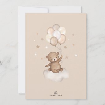 Beary Sweet Teddy Bear & Balloons 1st Birthday Invitation | Zazzle