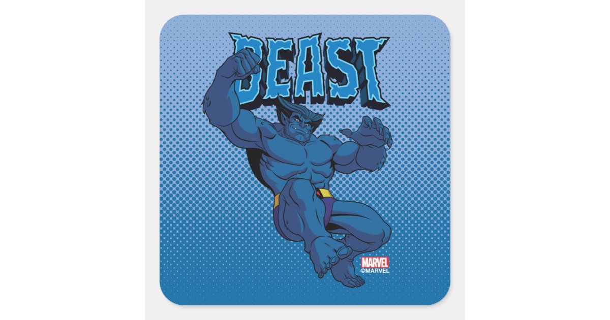 Beast Character Pose Square Sticker | Zazzle