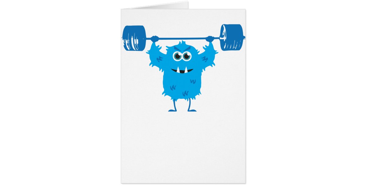 Beast Mode - Cute Monster Lifting Weights | Zazzle