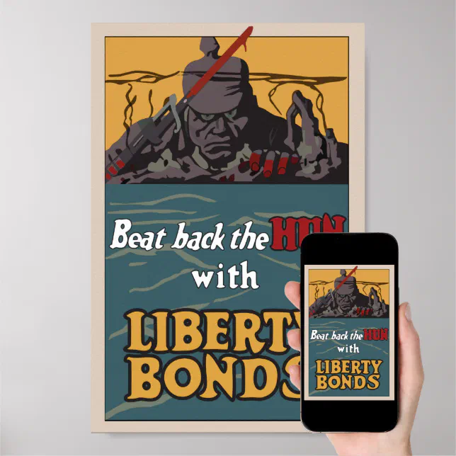 Beat Back the Hun WW1 Propaganda Poster | Zazzle