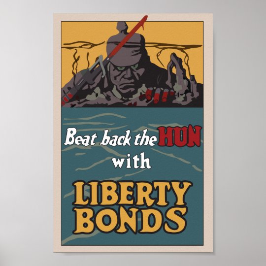 Beat Back the Hun WW1 Propaganda Poster | Zazzle.com