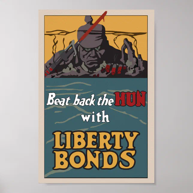 Beat Back the Hun WW1 Propaganda Poster | Zazzle