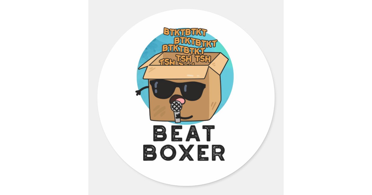 Beat Boxer Funny Beatboxer Box Pun Classic Round Sticker | Zazzle