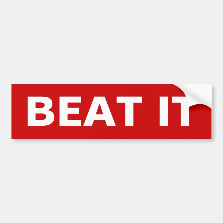 Beat It Bumper Sticker 1980's | Zazzle