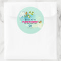 Beatitude Quote with Butterflies and Blossoms Classic Round Sticker ...