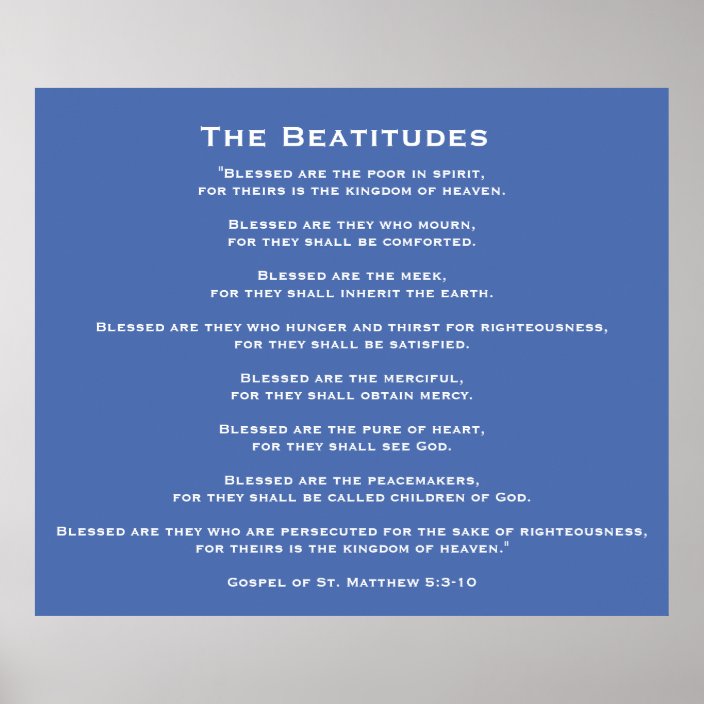 Beatitudes of Jesus Poster | Zazzle.com