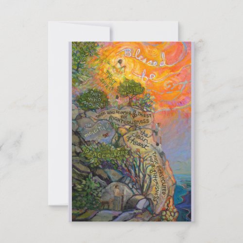 THE BEATITUDES SERMON ON THE MOUNT PRAYER CARD | Gabriel Angel Design