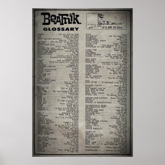 Beatnik Glossary (poster) Poster | Zazzle.com