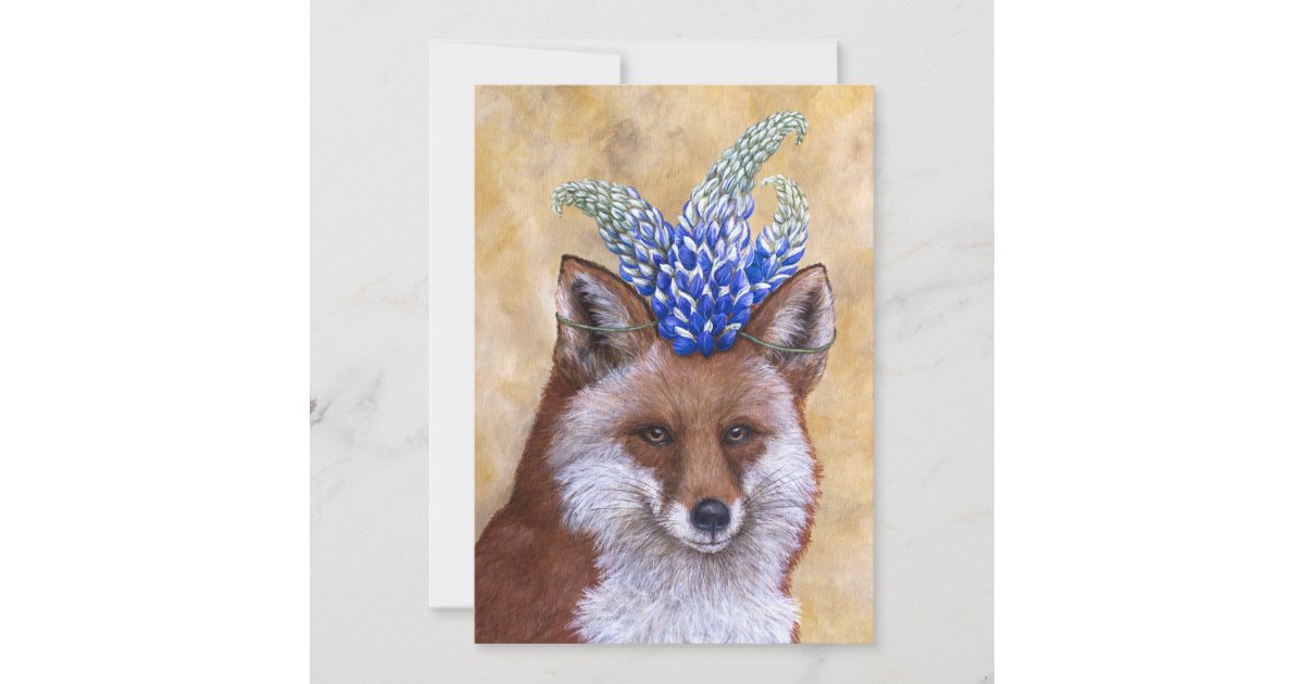 Beatrice the fox flat card | Zazzle