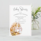 Beatrix Potter Bunny Pink Girl Baby Shower Invitation | Zazzle