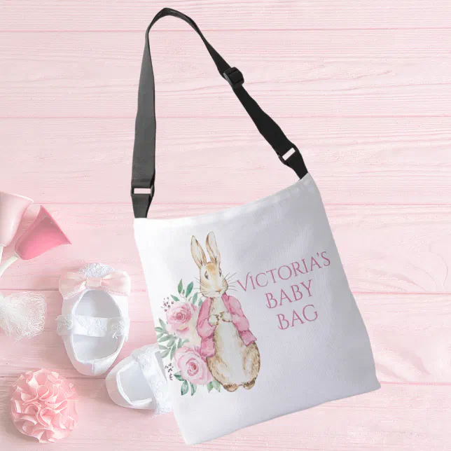Beatrix Potter Bunny Rabbit Pink Baby Crossbody Bag | Zazzle