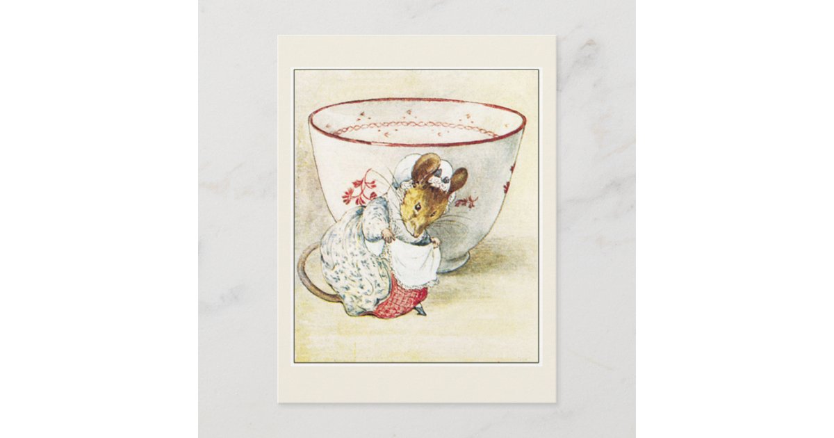 Beatrix Potter, Lady Mouse, Teacup Postcard | Zazzle