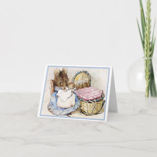 Beatrix Potter Mother and Baby Mice Note Card | Zazzle