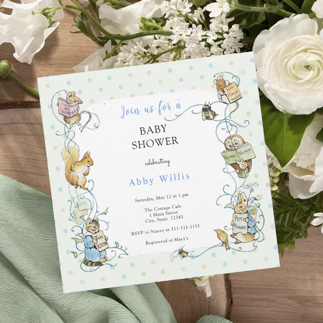 Beatrix Potter Peter the Rabbit Baby Shower Invitation | Zazzle