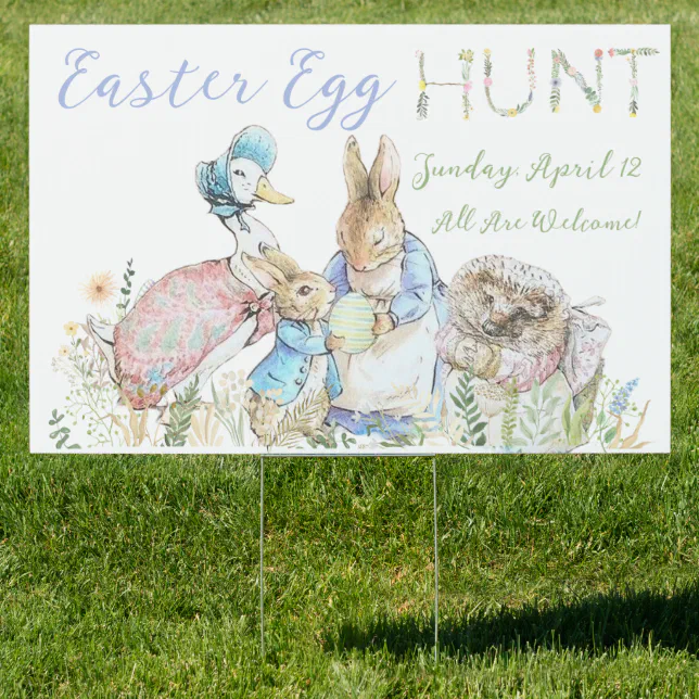 Beatrix Potter Peter the Rabbit Easter Egg Hunt Sign | Zazzle
