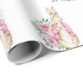 Beatrix Potter Pink Floral Baby Shower Wrapping Paper | Zazzle