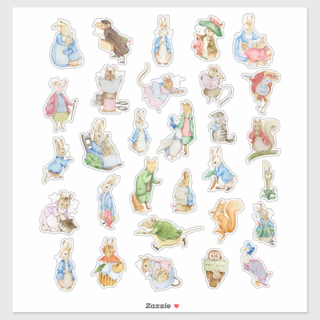 Beatrix Pottter Peter Rabbit and Friends Sticker | Zazzle