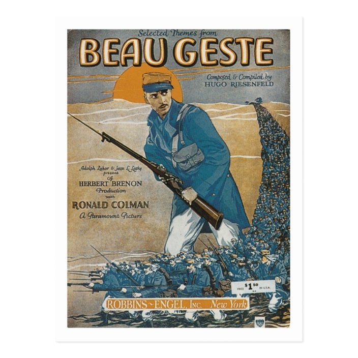 Beau Geste Vintage Songbook Cover Postcard | Zazzle.com