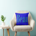 Beau Name Logo On Blue Mosaic, Throw Pillow | Zazzle