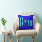 Beau Name Logo On Blue Mosaic, Throw Pillow | Zazzle