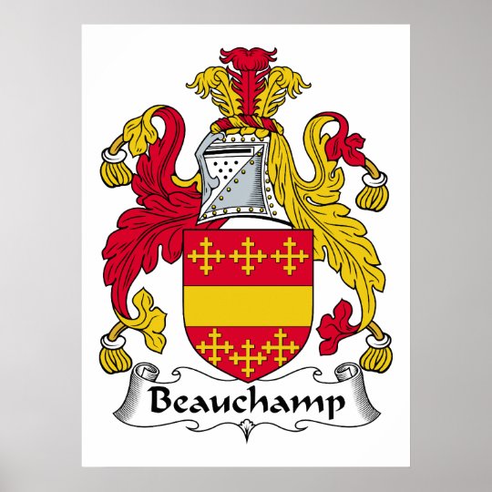 Beauchamp Family Crest Poster | Zazzle.com