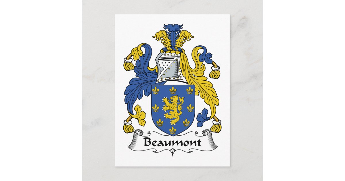 Beaumont Family Crest Postcard | Zazzle