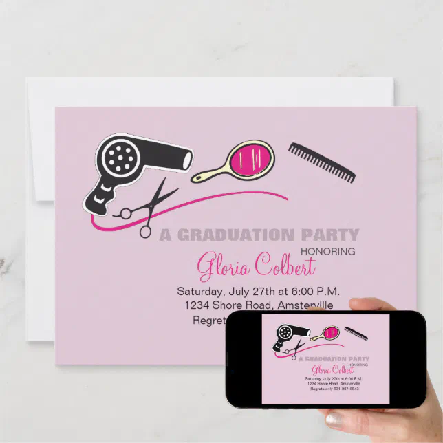 Beautician Beauty School Graduation Invites | Zazzle