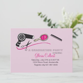 Beautician Beauty School Graduation Invites | Zazzle