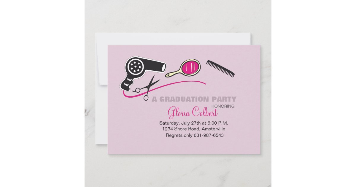 Beautician Beauty School Graduation Invites | Zazzle