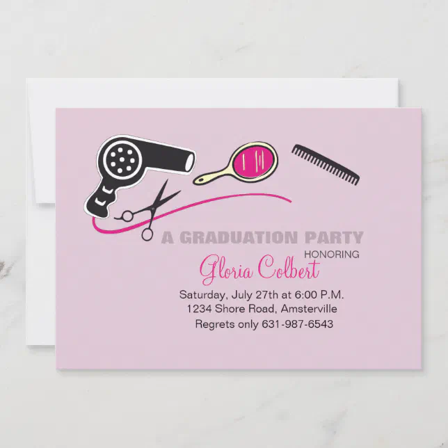 Beautician Beauty School Graduation Invites | Zazzle