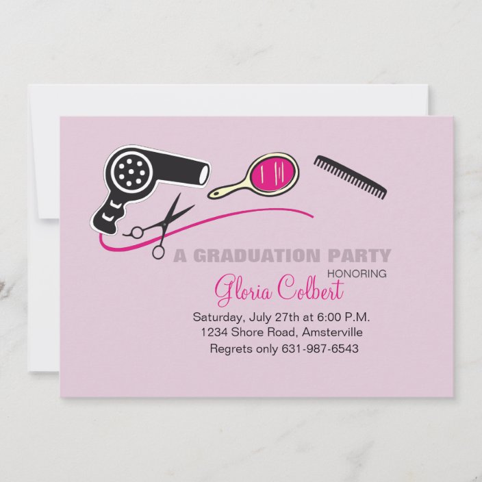 Beautician Beauty School Graduation Invites | Zazzle