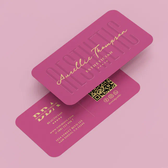 Beautician Esthetician Aesthetic Pink Modern Business Card | Zazzle