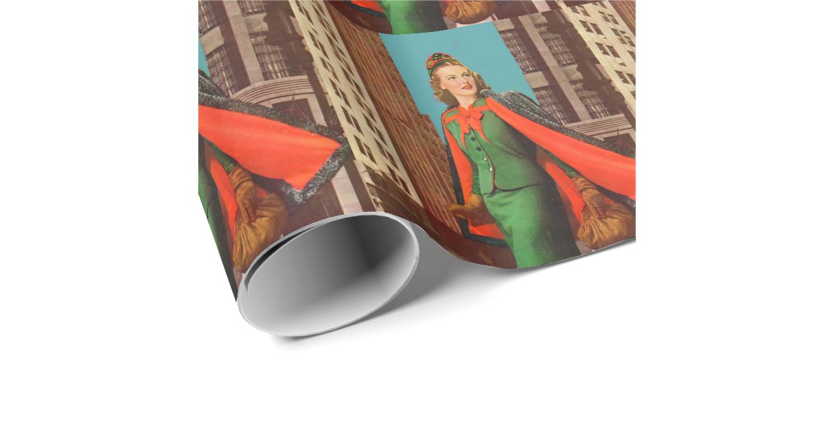 beautiful 1940s uptown girl wrapping paper | Zazzle