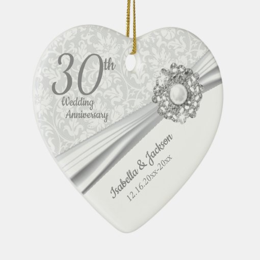 Beautiful 30th Pearl Jewel Anniversary Ceramic Ornament | Zazzle