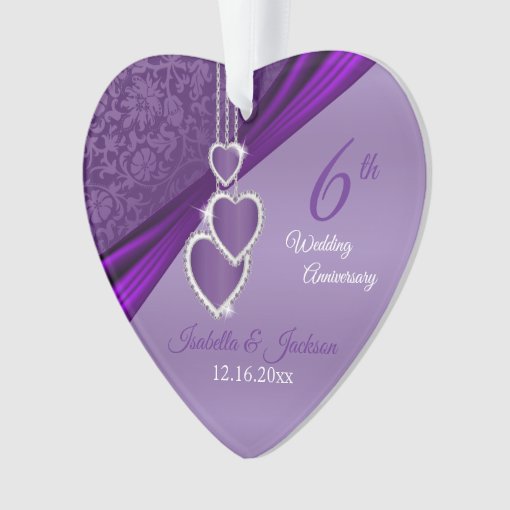 Beautiful 6th Amethyst Wedding Anniversary Design Ornament | Zazzle