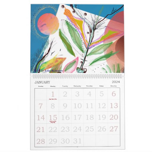 Beautiful Abstract Nature Calendar | Zazzle